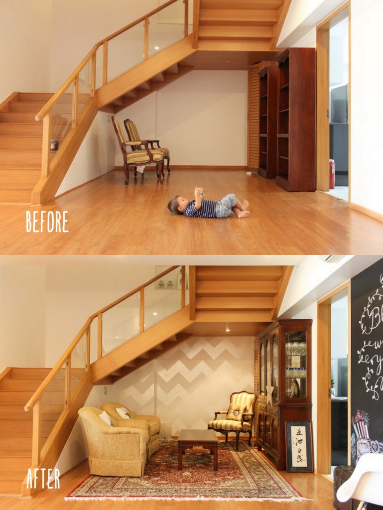 Chevron & Chalkboard Wall in Foyer ☆ New Home in Mumbai | Chuzai Living