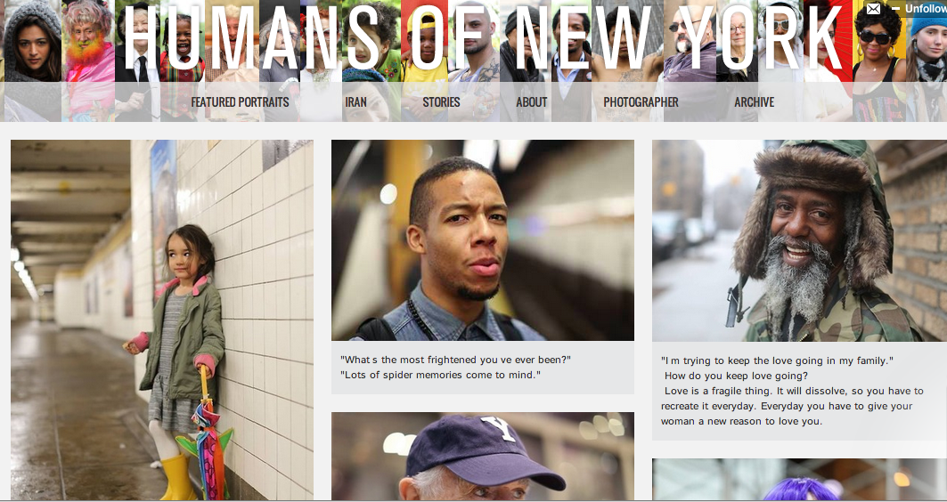 Following Humans of New York | Chuzai Living